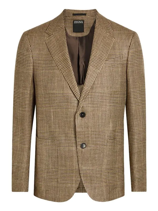 Zegna Houndstooth Woven Blazer - Multicoloured 1
