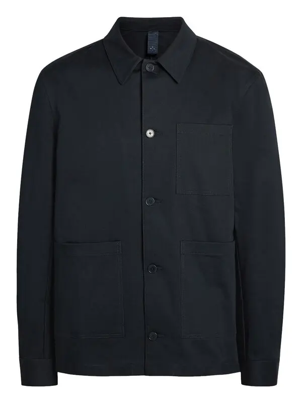 LESTRANGE Coach Patch Pocket Stretch-cotton Overshirt - Navy