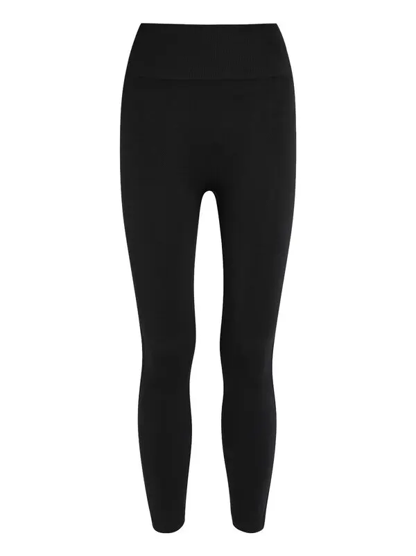 Spanx Ribbed Sculpting Knit Cropped Leggings - Black