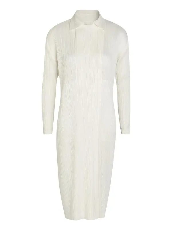 Issey Miyake Pleated Woven Coat - White