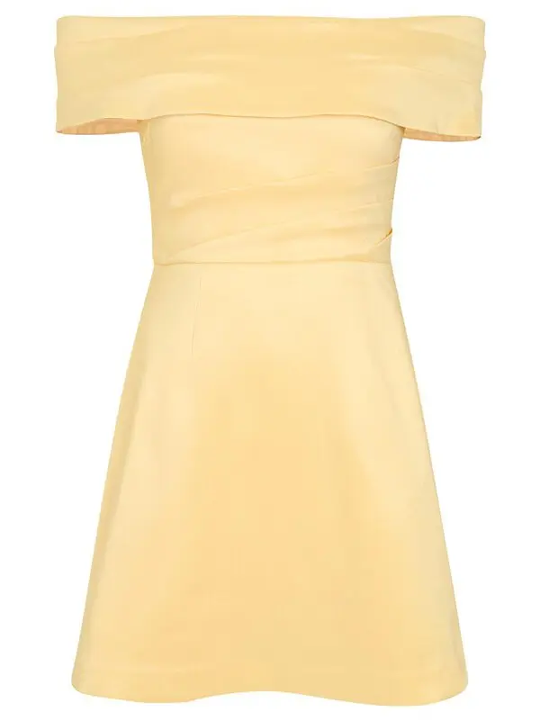 Rebecca Vallance Mandy Pleated Slubbed-poplin Mini Dress - Yellow