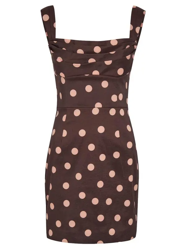 Rebecca Vallance Vivanne Polka-dot Mini Dress - Brown