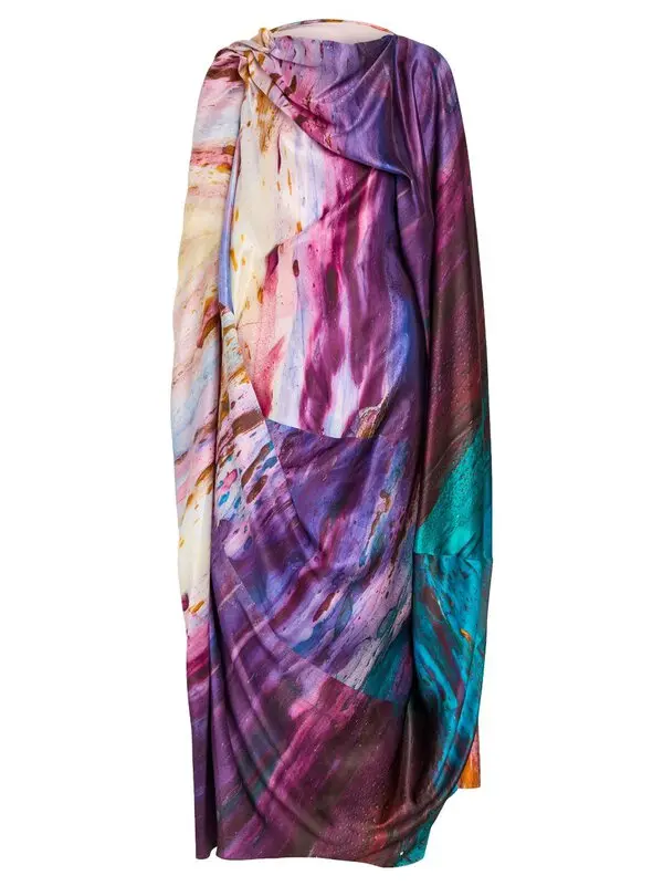 ROKSANDA Printed Silk Maxi Dress - Purple
