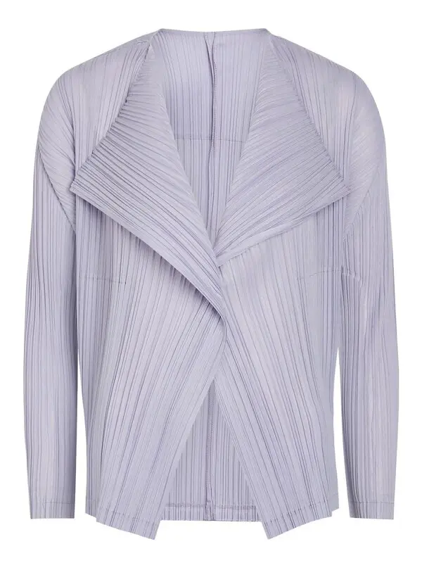 Issey Miyake Pleated Woven Cardigan - Light Purple