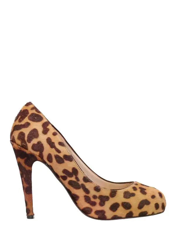 Miu Miu Leopard Print Heeled Pumps - Neutrals
