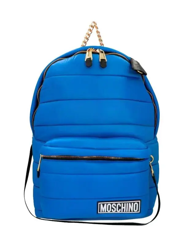 Moschino Quilted Hooded Backpack - Blue