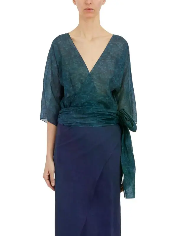 CORTANA Wrap Top - Blue