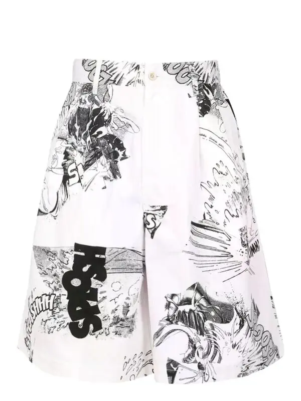 Comme Des Garçons X Christian Marclay Graphic-print Shorts - White