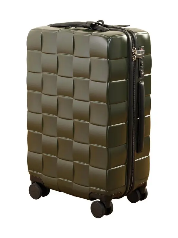 Bottega Veneta Odyssey 55cm Leather-trimmed Intrecciato Polycarbonate Suitcase - Green