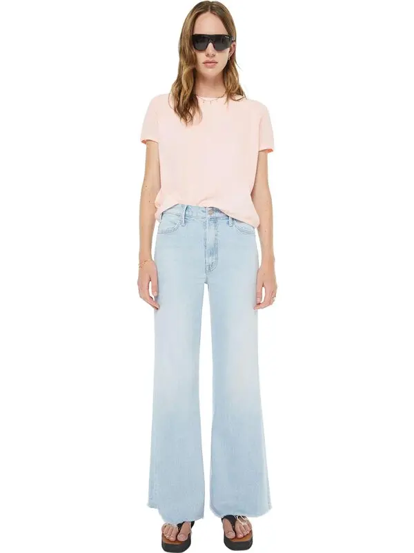 MOTHER The Hustler Roller Skimp Fray Jeans - Light Blue