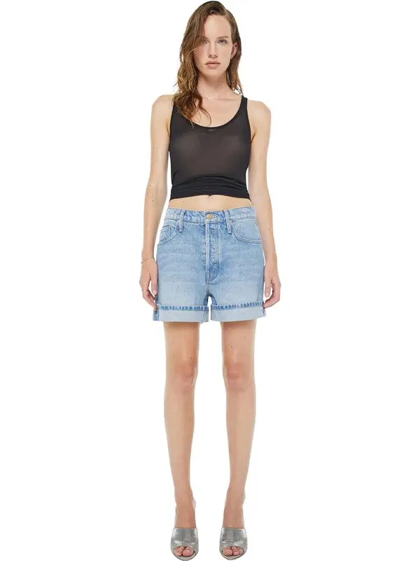 MOTHER Snacks! The Culotte Cuffed Shorts Byob - Light Blue