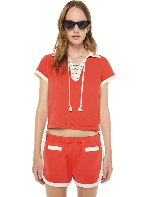 MOTHER The Lace Up Match T-shirt - Red