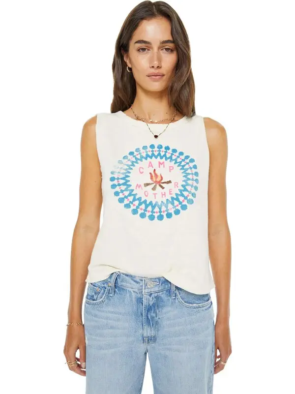 MOTHER Camp Flirt Squad Tank - White