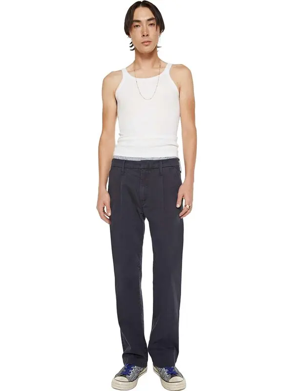 MOTHER Pleated Relaxed Fit Trousers - Blue