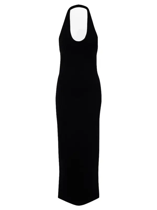 TOTEME Knitted Halterneck Midi Dress - Black