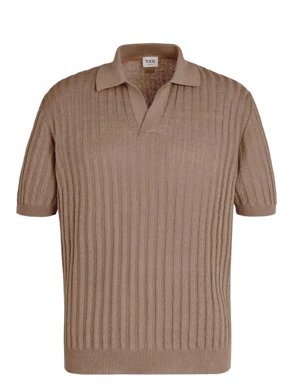 TOD'S Polo Shirt In Linen Knit - Pink