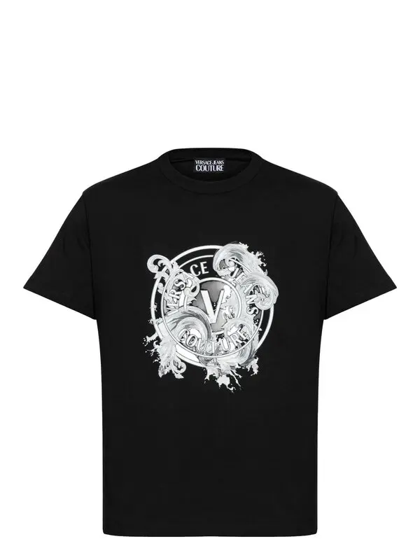 Versace T-shirt With Printed Logo - Black