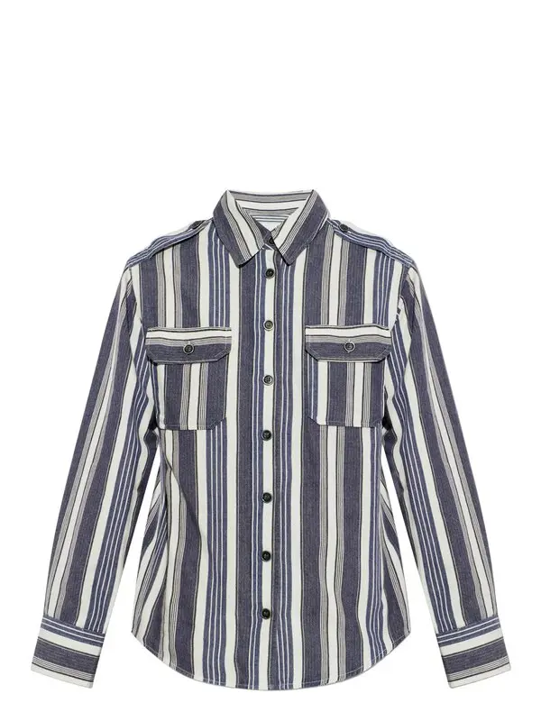 MARANT ETOILE Gelva Striped Shirt - Navy Blue