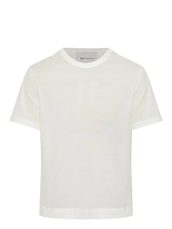 Ami T-shirt With Embroidered Logo - White