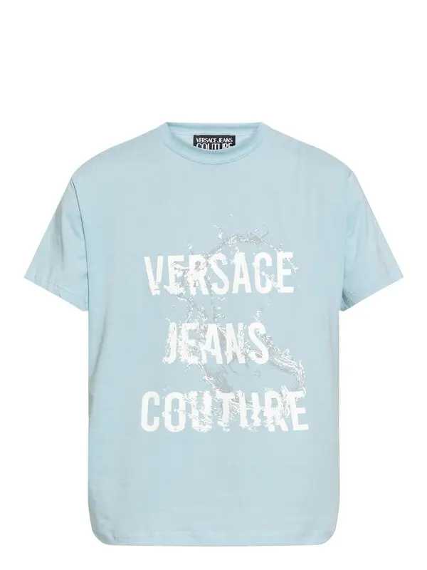 Versace T-shirt With Print - Light Blue