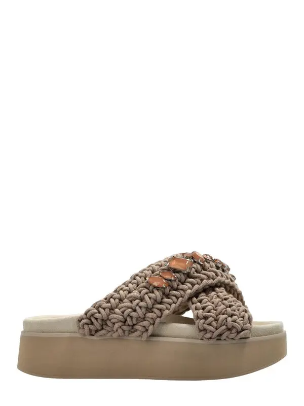 Inuikii Platform Woven Sandals - Beige