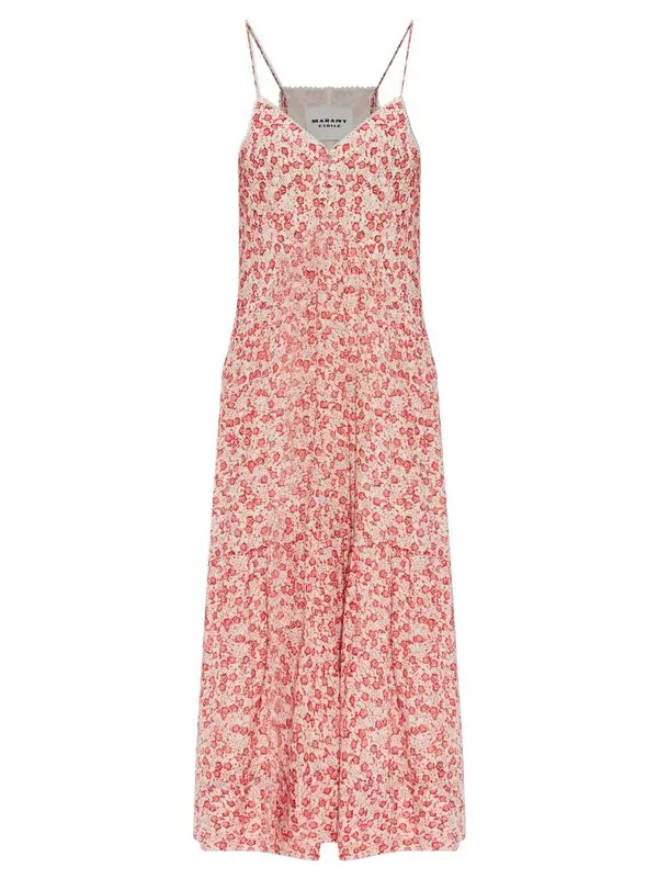 MARANT ETOILE Sabba Floral Print Midi Dress - Red