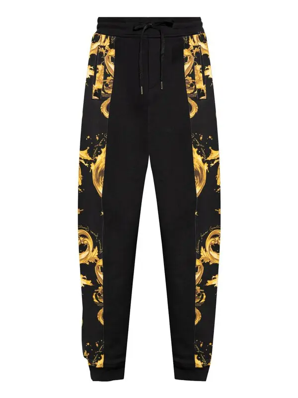 Versace Sweatpants With "barocco" Print - Black