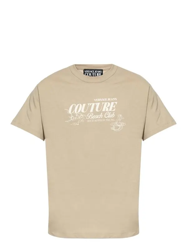 Versace T-shirt With Print - Beige
