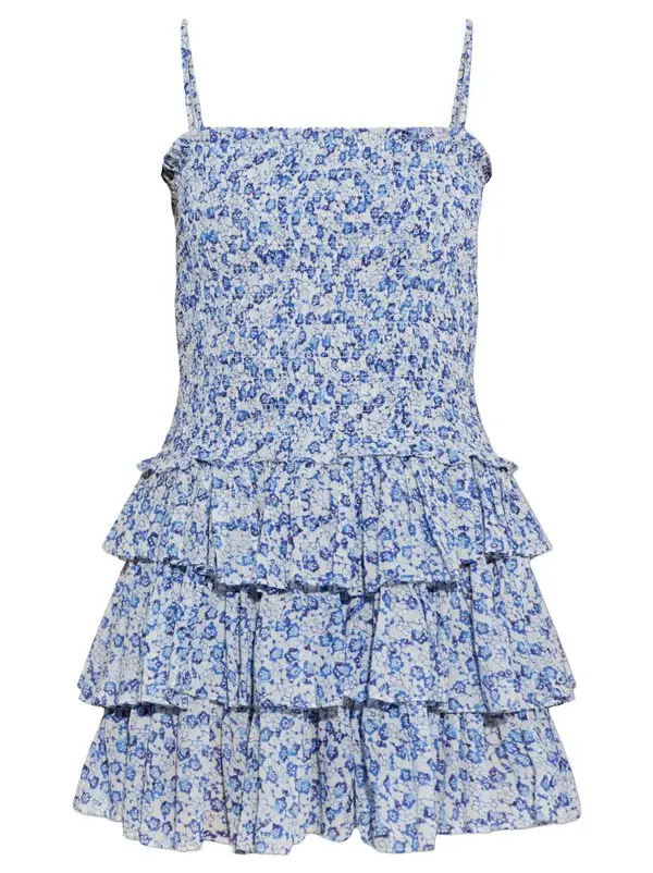 MARANT ETOILE Floral Print Mini Dress - Light Blue