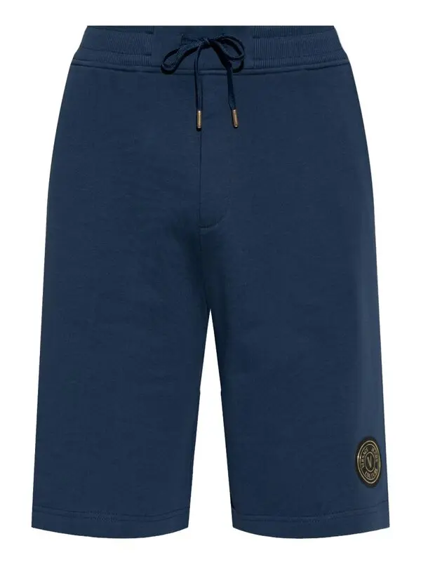 Versace Sweatshorts With Logo Patch - Navy Blue