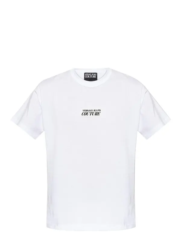 Versace T-shirt With A Rubber Logo Patch - White