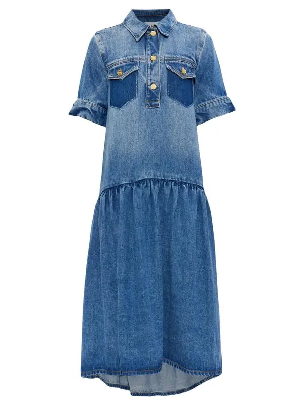 GANNI Denim Shirtdress - Navy Blue