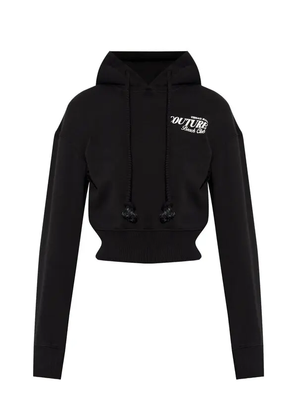 Versace Cropped Hoodie - Black