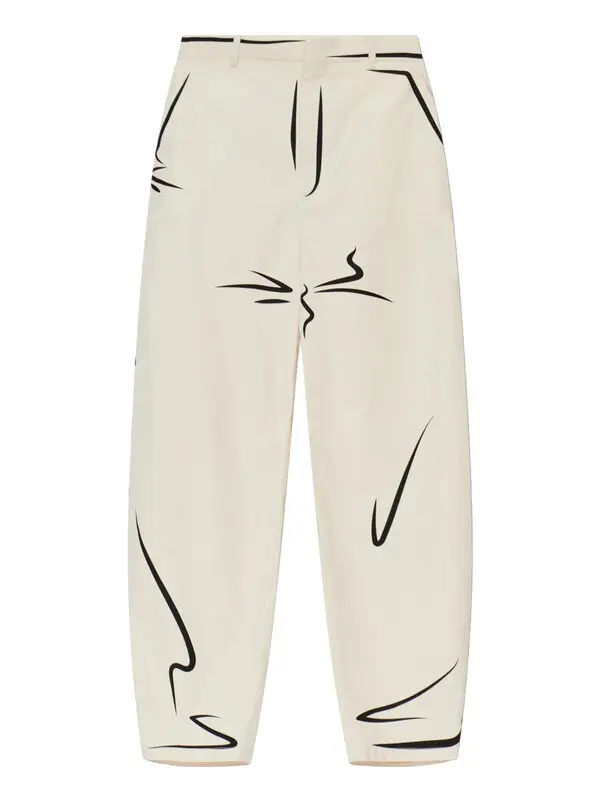 Moschino High-waisted Printed Trousers - Cream