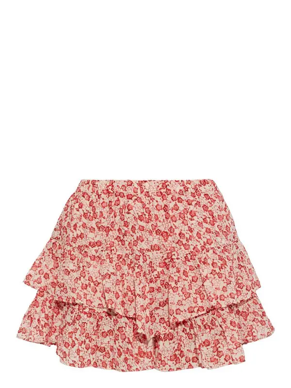 MARANT ETOILE Jocadia Floral Ruffle Skort - Red