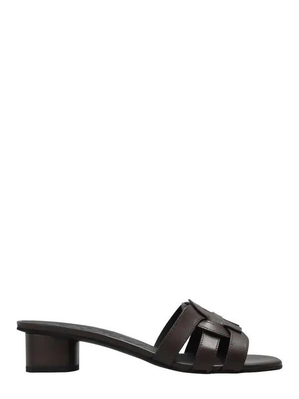 Furla Cilindro Heeled Mules - Brown