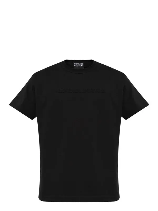 Versace T-shirt With Embossed Logo - Black
