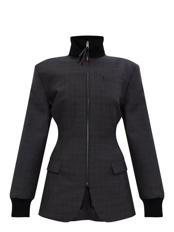 Moschino Fitted Blazer With Stand Collar - Black