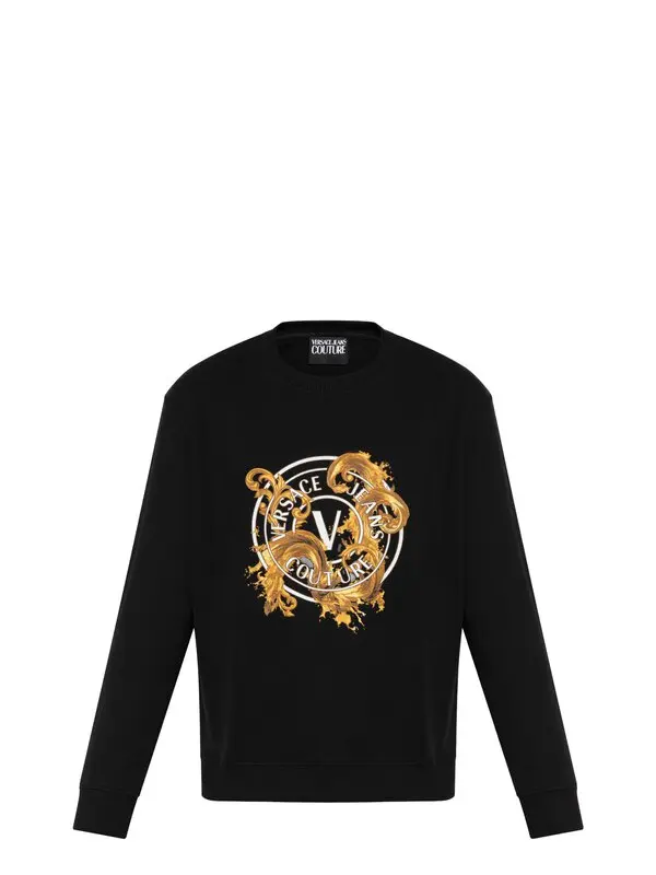 Versace Sweatshirt With Printed Logo - Black