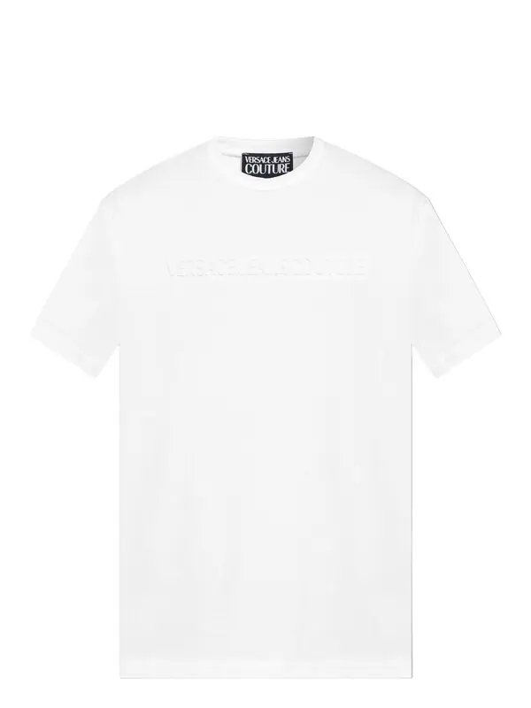 Versace T-shirt With Embossed Logo - White