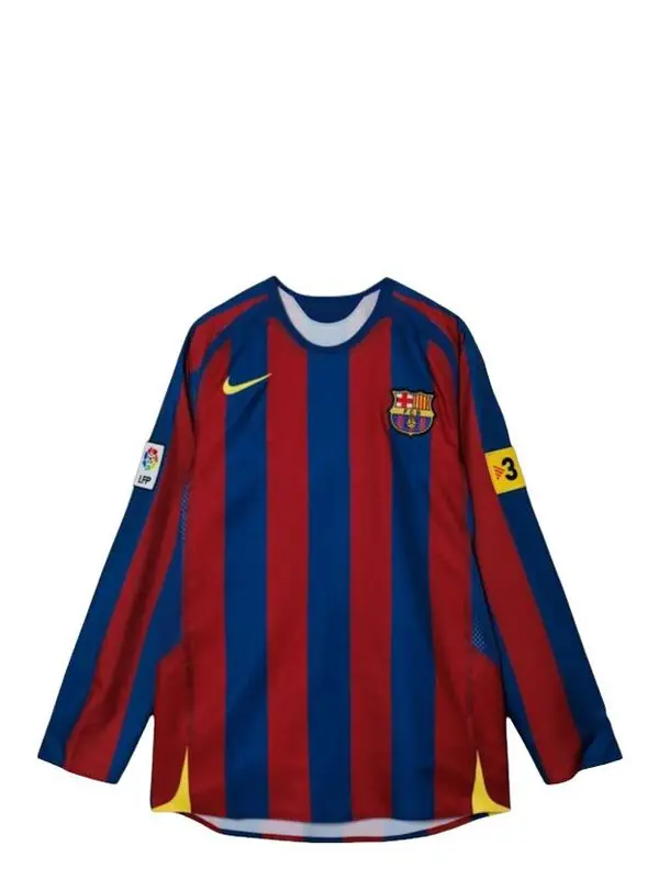 Nike Fc Barcelona 2005 Reissue Replica Long Sleeve Jersey - Gym Blue/desert Maroon/tour Yellow