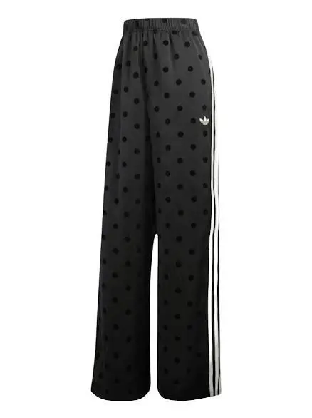 Adidas Satin Polka Dot Wide-leg Pants - Black