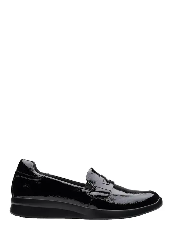 Clarks Ellowyn Penny - Black Crinkle Patent