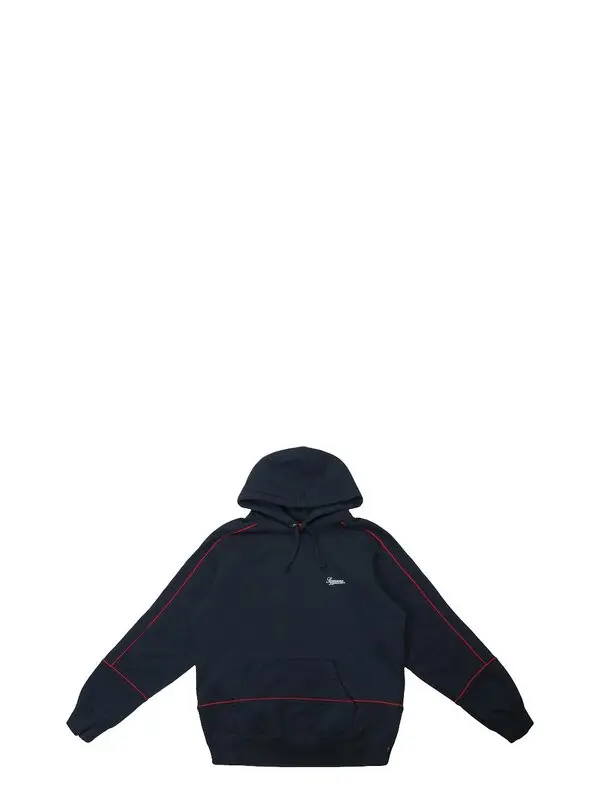 Supreme Piping Hooded Sweatshirt - Navy Blue