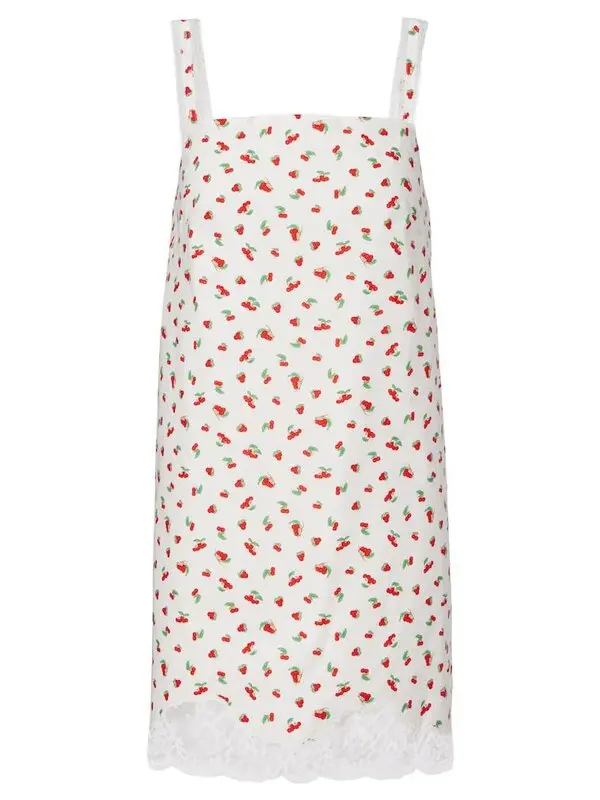 Posse Delia Lace-trimmed Printed Cotton Minidress - Multicoloured