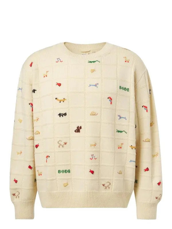 BODE Zoologist Wool And Alpaca Sweater - Beige