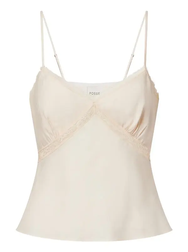 Posse Perla Lace-trimmed Camisole - White