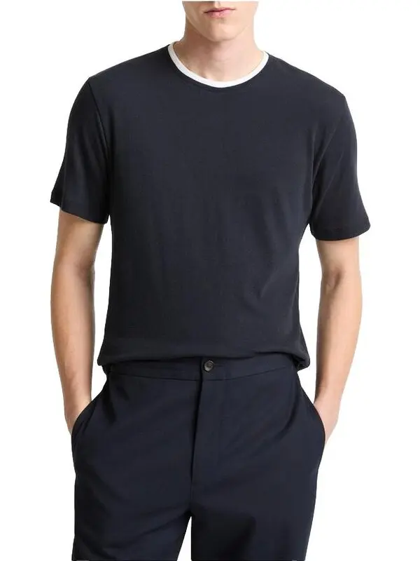 Vince Cotton Double-collar T-shirt - Blue