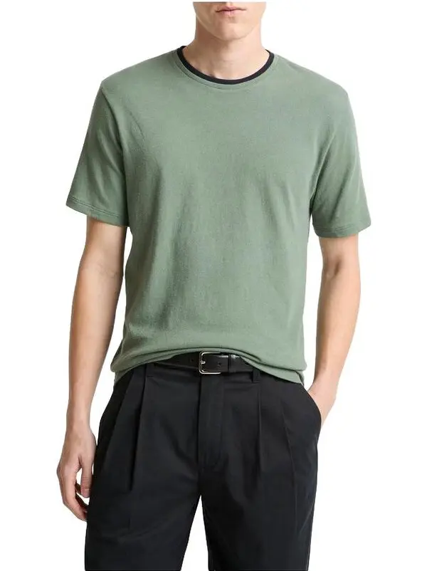 Vince Cotton Double-collar T-shirt - Blue