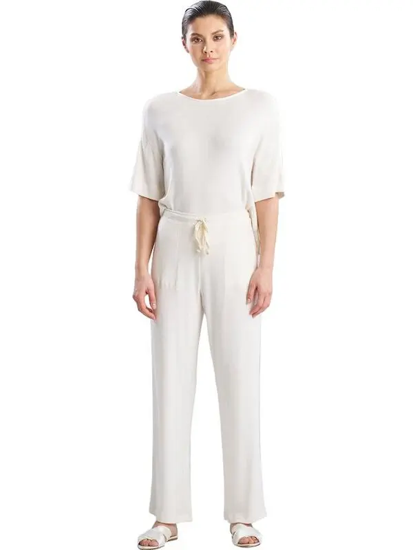 Natori Suki Knit Pants - White